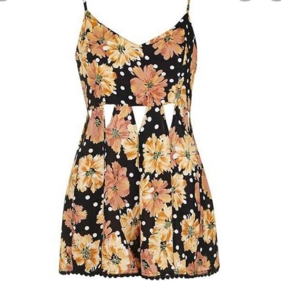 Topshop | Pants & Jumpsuits | Topshop Sunflower Romper | Poshmark
